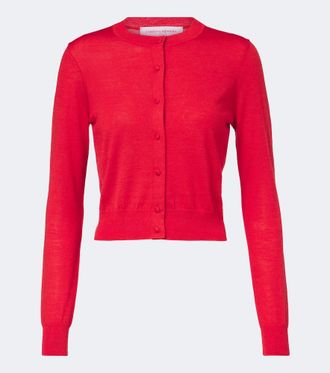 Carolina Herrera Cardigan en laine et soie m&eacute;lang&eacute;es