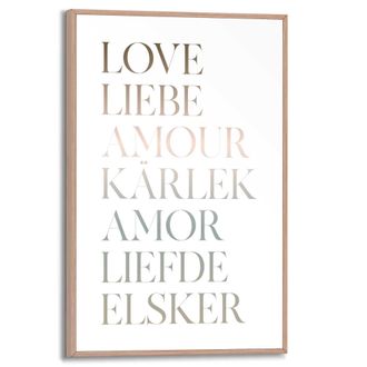 Reinders Gerahmtes Bild, Liebe, Schlafzimmer, Bilder, Wanddeko, Room Decor, MDF, Schwarz-Wei&szlig;, 30 x 20