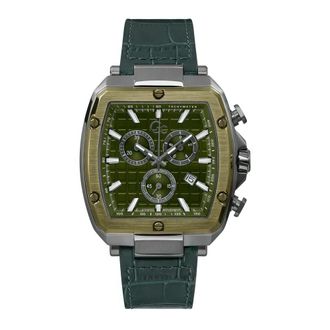 Guess Homme, Accessoires, Vert, Taille: ONE Size Montre chronographe avec bo&icirc;tier tonneau