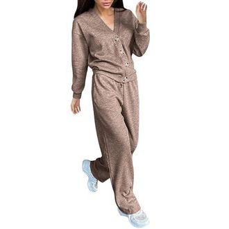 Generic Surv&ecirc;tement pour femme - Couleur unie - Avec chapeau - Tenue de sport 2 pi&egrave;ces - Ensemble de surv&ecirc;tement pour femme - Ensemble de gym pour femme - Ten