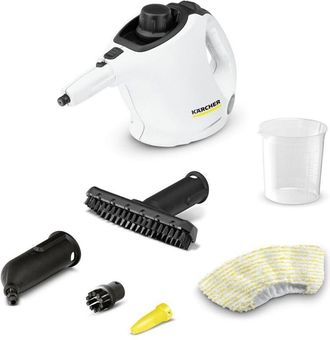 Karcher K&auml;rcher-Dampfreiniger sc 1, Dampfdruck: 3 bar, Aufheizzeit: 3 min, Leistung: 1200W, Fl&auml;che: 20 m&sup2;, Beh&auml;lter: 200ml, D&uuml;sen, Mikrofaserbezug