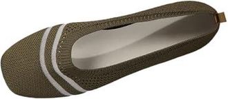 Generic Chaussures plates pour femme en tricot &eacute;l&eacute;gantes, respirantes, l&eacute;g&egrave;res, confortables, d&eacute;contract&eacute;es, &agrave; enfiler, chaussures habill&eacute;es pour le travail, 