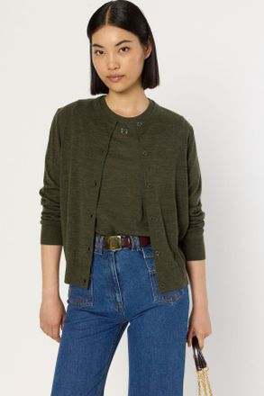 Gerard Darel Gilet en laine m&eacute;rinos - LYANE - Kaki