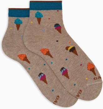 Gallo Gallo, Femme, Sous-v&ecirc;tements, Multicolore, Taille: ONE Size Gelati Pattern Short Socks