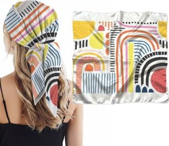 Generic Bandana abstrait patchwork graffiti en soie pour dormir T&ecirc;te carr&eacute;e Bandana Cowboy Accessoires, Patchwork Graffiti Abstrait, 24 &times; 24 inch