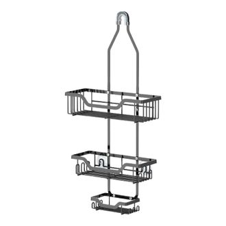 Generic Badezimmer Dusch Organizer - Wandmontagelager mit Seilbecher | Schwarzstahl -Duschregale f&uuml;r Shampoo, Seife, Handt&uuml;cher | Platz sparende Badezimmerlag