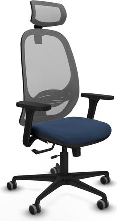 Piqueras y Crespo 24-Stunden-Stuhl mit 3D-Armen, h&ouml;henverstellbare Lendenwirbelst&uuml;tze und h&ouml;henverstellbares Kopfteil und Neigungsverstellung. Ausgestattet mit Syncro/T