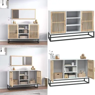 vidaXL Sideboard Wei&szlig; 105x30x65 cm Holzwerkstoff - Schreibtisch - Wohnzimmerm&ouml;bel - Sideboard - Regal - Eiche - Home & Living