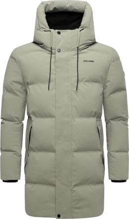 Stone Harbor Herren lange Steppjacke Wintermantel mit magnetischem Verschluss Darianoo XX Silver Grey Gr. 3XL