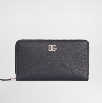 Dolce & Gabbana Geldb&ouml;rse Aus Kalbsleder Mit Logo - Mann Geldb&ouml;rsen Und Kleinlederwaren Blue Onesize