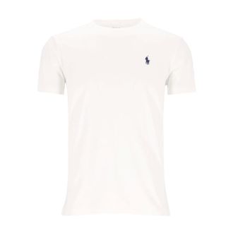 Polo Ralph Lauren T-shirt col rond en jersey Custom Slim Fit - Homme - Tops - Blanc - Taille: XL