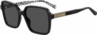 Love Moschino Femme, Accessoires, Noir, Taille: ONE Size Lunettes de soleil en acétate noir avec verres gris