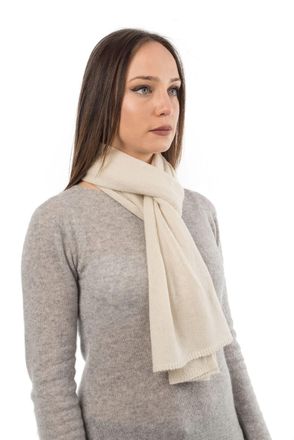 DALLE PIANE CASHMERE Schal aus 100% Kaschmir - Made in Italy - f&uuml;r Mann/Frau, Farbe: Creme, Einheitsgr&ouml;&szlig;e