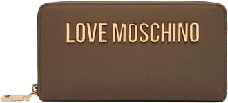 Love Moschino Femme, Accessoires, Brun, Taille: ONE Size Portefeuille zipp&eacute; en mati&egrave;re synth&eacute;tique avec plusieurs compartiments