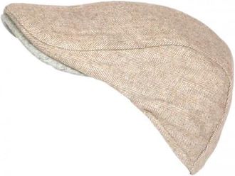 Nyls Création Casquette Beret Beige Chine Chevrons Laine Hipster Taille Réglable Hackney - Taille Unique - Beige