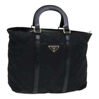 Prada Sac &agrave; main vintage en nylon doccasion - Femme - Pre-owned - Noir - Taille: ONE Size