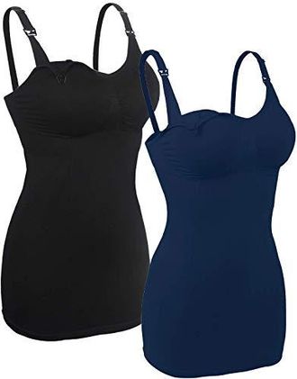 iLoveSIA 2X Débardeur Allaitement Maternite Femme Bleu Noir Nursing Maternity Bra,2XL
