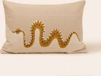 Madura Housse De Coussin Teoti Naturel et python doré - BEIGE