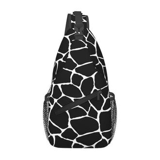 Generic Texture G&eacute;om&eacute;trique Noire Sac Banane Antivol Sacoche Epaule L&eacute;ger Sac &Agrave; Dos Bandouli&egrave;re Pour Cyclisme Shopping Quotidien