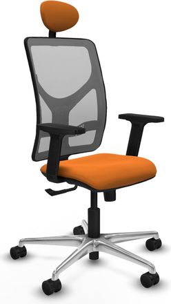 Piqueras y Crespo Schreibtischstuhl in Orange, mit 2D-Armlehnen, h&ouml;henverstellbarer Lendenwirbelst&uuml;tze und festem Kopfteil, ausgestattet mit Sincro 3 Positionen und Sch