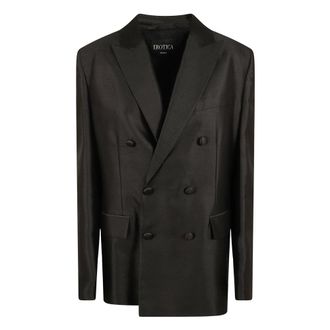 Dondup Zweireihiger Satin-Blazer - - Jackets - Damen - Schwarzk - S