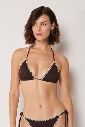 Calzedonia Triangel-bikinioberteil Bicolor Embroidery Braun