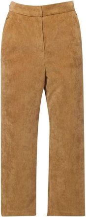 Max Mara Femme, Pantalons, Brun, Taille: 42 FR Pantalon en Velours C&ocirc;tel&eacute; de Coton
