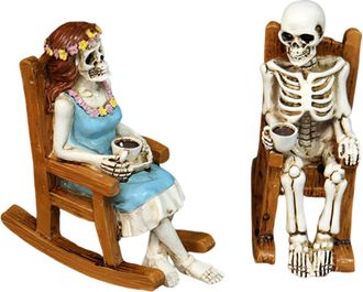 Generico Halloween-Skelett-Dekoration, Statuen für Paare, Skelett-Statuen, Halloween-Dekoration, Spooky Sculpture Desktop Centerpiece für Festival Urlaub Party