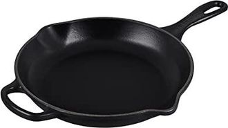 LE CREUSET Skillet Signature en Fonte &Eacute;maill&eacute;e, Rond, 23 cm, 1,93 kg, Noir Mat, 20182230000422