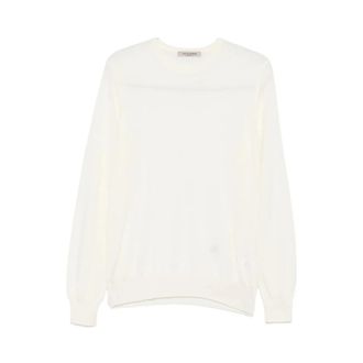 La Fileria Elegant Crew Neck Sweater - - Knitwear - Herren - Wei&szlig; - XL