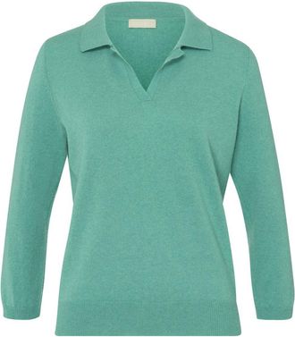 Peter Hahn Polo-Pullover 3/4-Arm Peter Hahn grün