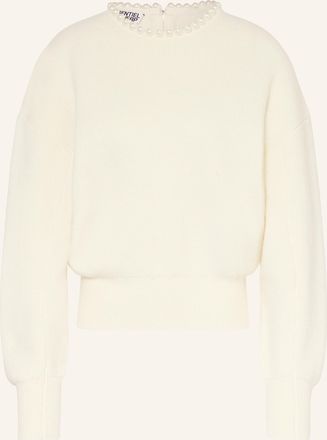 Essentiel Pullover Inti Mit Schmuckperlen weiss