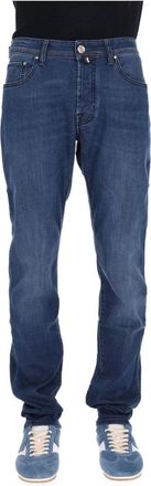 Jacob Cohen Homme, Jeans, Bleu, Taille: W33 Jeans etichetta pelle logata in cotone comfort Bard fit