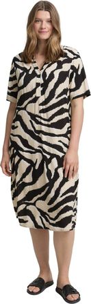 Tom Tailor Damen 1047151 Kleid, 38070-Abstract Beige Zebra, 54
