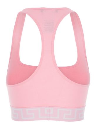 Versace Womens Sport Top Greca Medusa Pink Cotton Tops