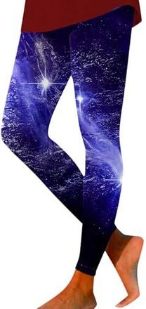 Generic Legging de sport 2026 pour femme - Tendance - D&eacute;contract&eacute; - Th&egrave;me univers &eacute;toil&eacute; - Imprim&eacute; - Pantalon long, violet, M