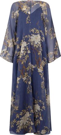 Max Mara Femme, Robes, Bleu, Taille: 38 FR Robe Maxi Col V