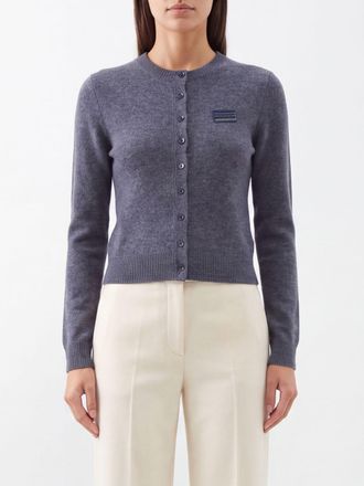Chlo&eacute; Schmal geschnittener Cardigan aus reiner Wolle mit Ton-in-Ton-Logo