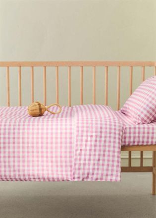 Mango Taie doreiller coton carreaux vichy 45x110 cm rose - Home - 45x110cm - MANGO HOME