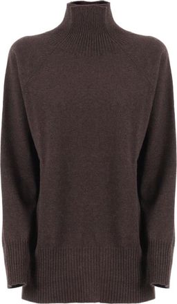 KANGRA Femme, Pulls, Brun, Taille: 36 FR Collo Cratere Manica Raglan Spacchi