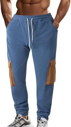 Generic Pantalon de surv&ecirc;tement l&eacute;ger en tissu extensible pour homme - S&eacute;chage rapide - Entretien facile, bleu ciel, XXL