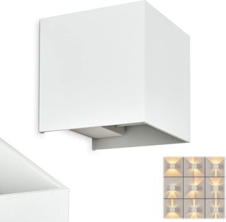 HOFSTEIN LED Außenwandleuchte Tamarin, moderne Außenlampe aus Metall in Weiß, Wandlampe Lichtfarbe 3000 Kelvin, einstellbares Lichtspiel, LED 6 Watt (inkl.), 3