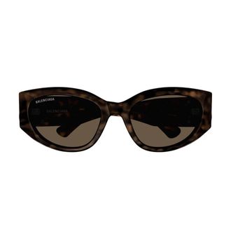 Balenciaga Ovales Gestell Sonnenbrille Bb0324Sk - - Accessories - Damen - Braun - 55 MM
