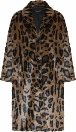 Etage Denmark Femme, Vestes, Multicolore, Taille: 46 FR Veste léopard en fausse fourrure et shearling