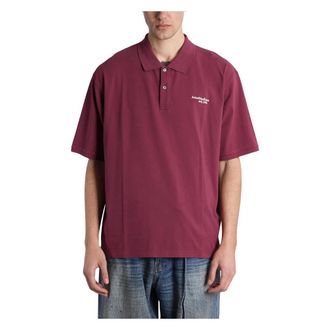 Acne Studios Washed Logo Polo - - Tops - Herren - Rot - S