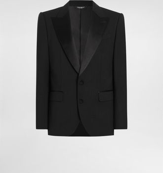 Dolce & Gabbana Single-breasted Sicilia Wool Jacket - Mann Anz&uuml;ge Und Blazer Schwarz 56