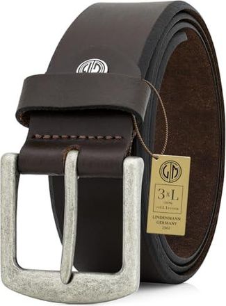 Lindenmann full cowhide belt men, jeans belt men leather 40 mm wide, belt men, full cowhide belt dark brown, Gr&ouml;&szlig;e/Size:, Farbe/Color:marron