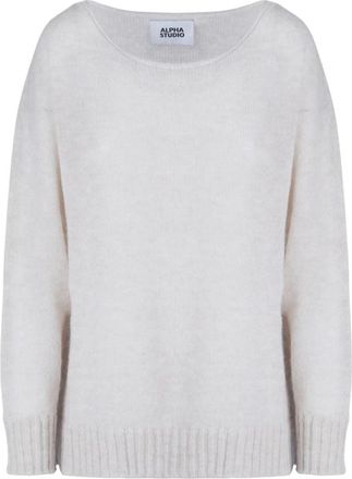 Alpha Studio Rundhals-Strickware - - Knitwear - Damen - Beige - L