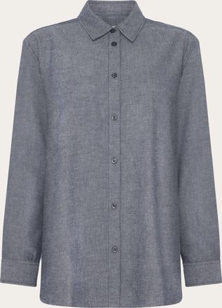 Knowledge Cotton Apparel Damen vegan Hemd Damen Flanell Nacht Himmelblau