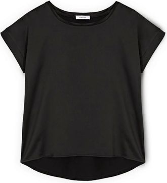 Motivi Femme, Tops, Noir, Taille: 38 FR T-shirt bicolore en m&eacute;lange de coton